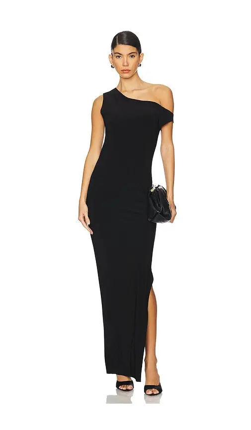 Norma Kamali Drop Shoulder Fitted Gown