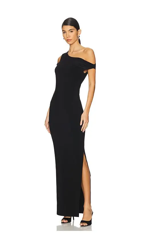 Norma Kamali Drop Shoulder Fitted Gown