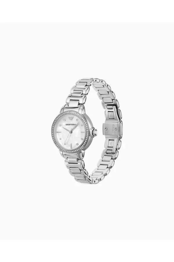 Emporio Armani Three-hand Stainless Steel Watch - Red