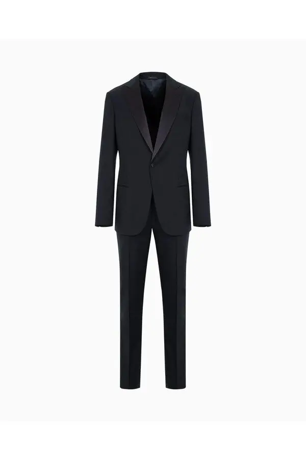 Giorgio Armani Pure Wool, Half-canvassed, Slim-fit Tuxedo From The Icon Soho Line - Green