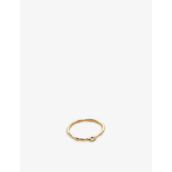 Monica Vinader Siren Mini Lab-grown Diamond Ring - Yellow Gold