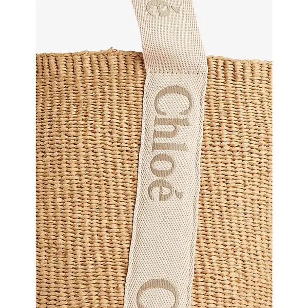 Chloé Large Woody Paper Tote Bag - Blushy Beige