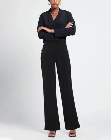 Pinko Wide-leg Crepe Pants - Black
