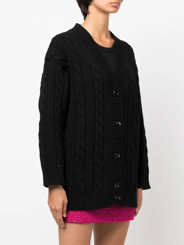 Prada V-neck Cable-knit Cardigan