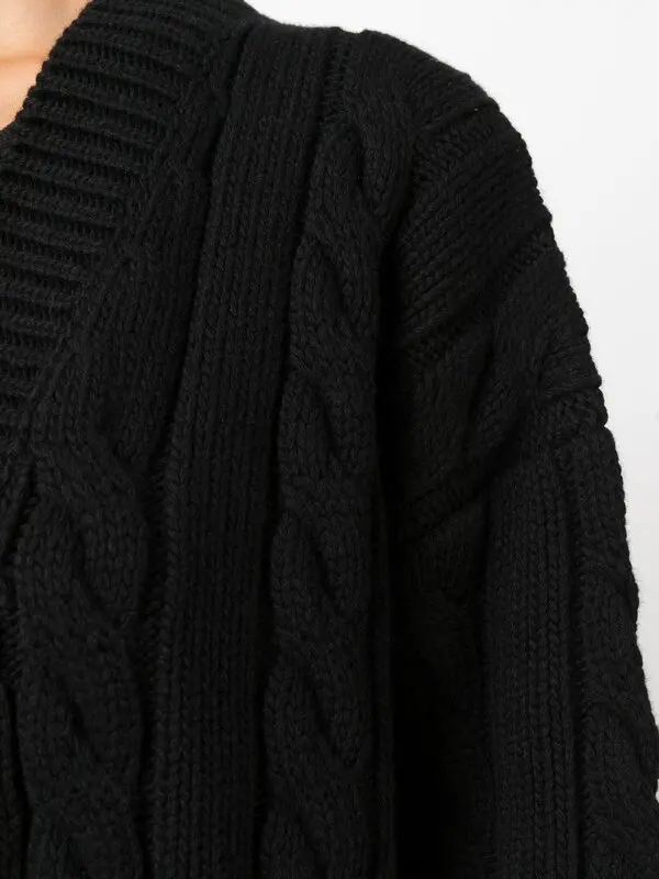 Prada V-neck Cable-knit Cardigan