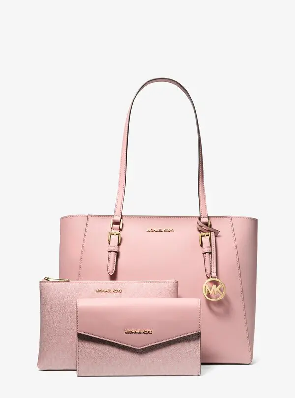 Michael Kors Charlotte Large Saffiano Leather 3-in-1 Tote Bag - Pink