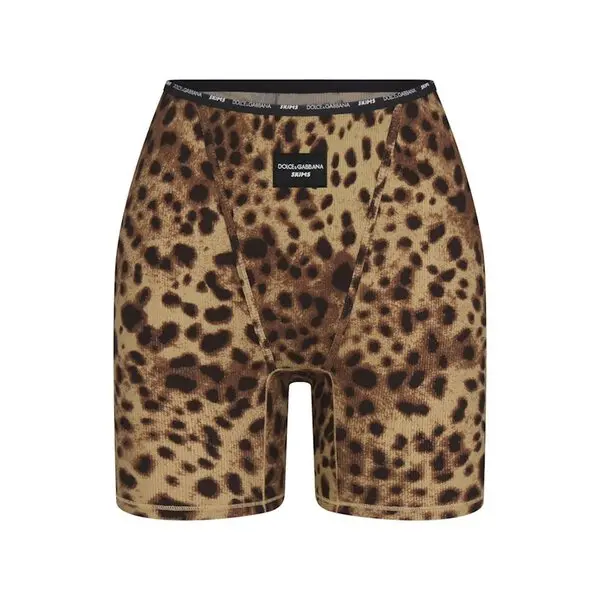 SKIMS X Dolce&gabbana Cotton Rib Boxer - Leopard