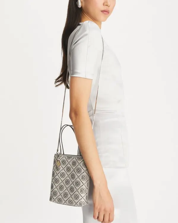 Tory Burch T Monogram Crossbody Tote - Gray