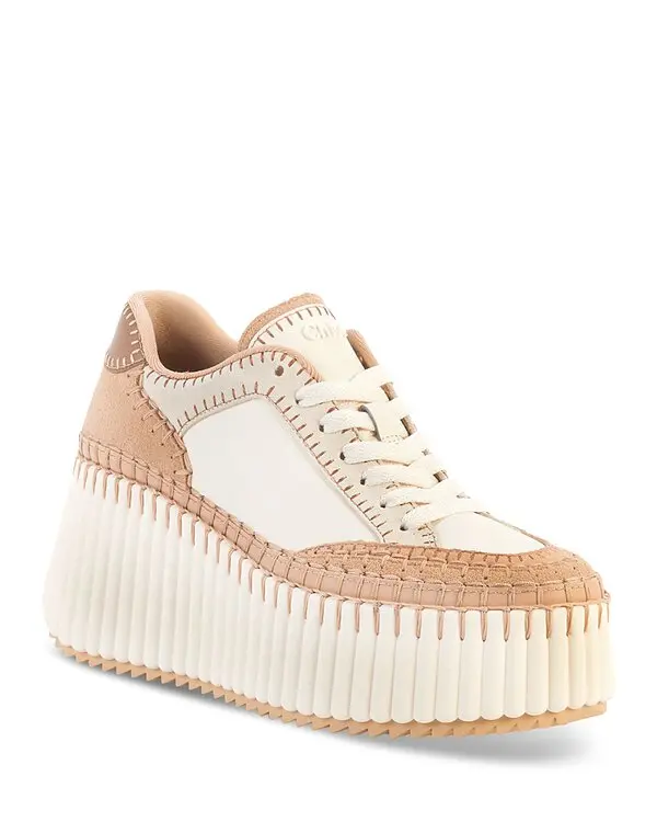 Chloé Nama Stitch Sneakers - Soft Powder