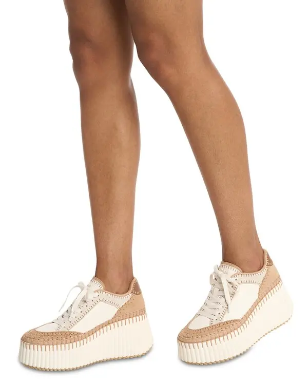 Chloé Nama Stitch Sneakers - Soft Powder