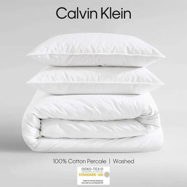 Calvin Klein Washed Percale Comforter Set, Twin/twin Xl - White