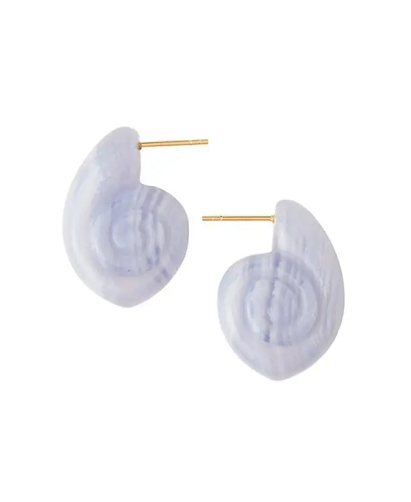PDPAOLA Agate Shell Earrings - Blue