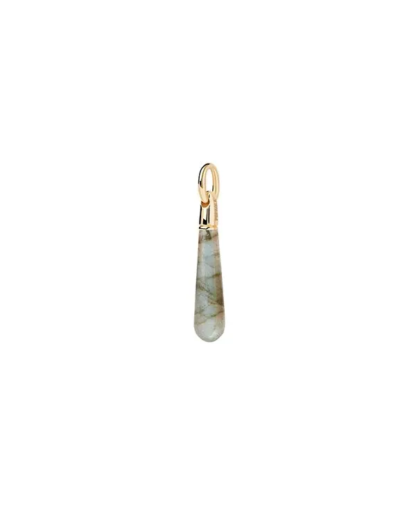 PDPAOLA Gemstone Drop Pendant - Gold/green