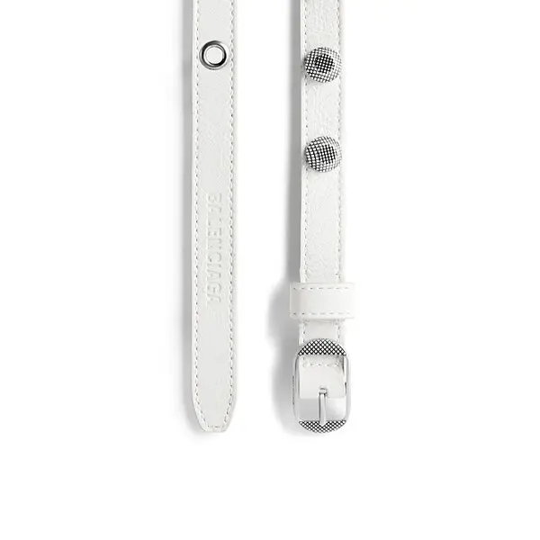 Balenciaga Le Cagole Studded Belt - Optic White