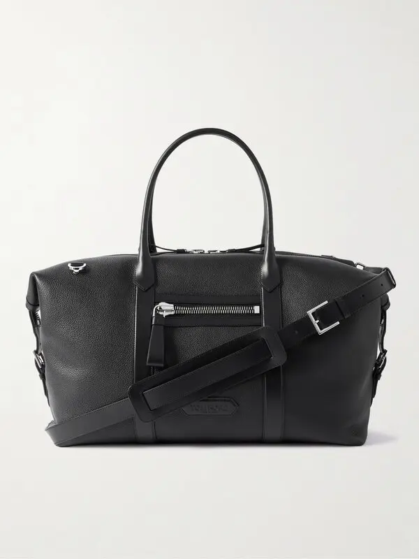 TOM FORD Buckley Full-grain Leather Weekend Bag - Black