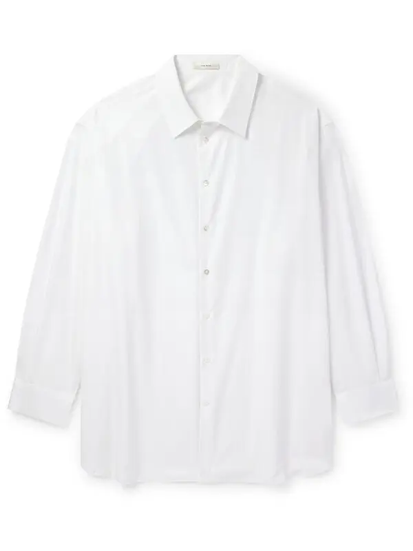 THE ROW Lukre Oversized Cotton-poplin Shirt - White