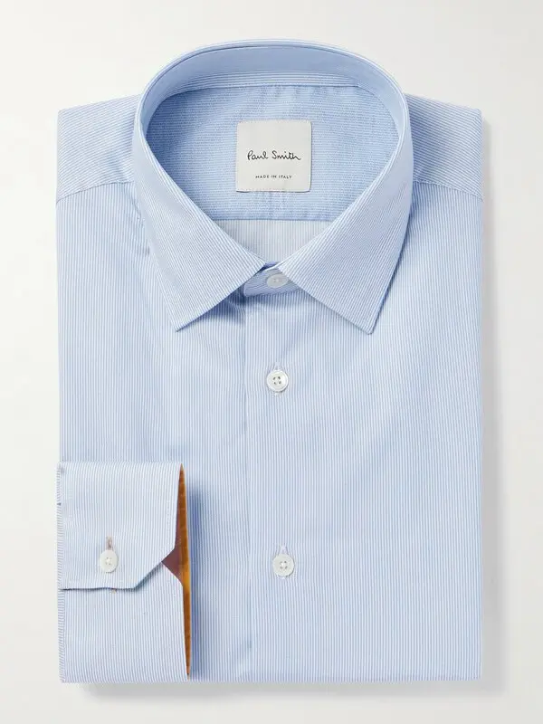 Paul Smith Striped Cotton-poplin Shirt - Blue