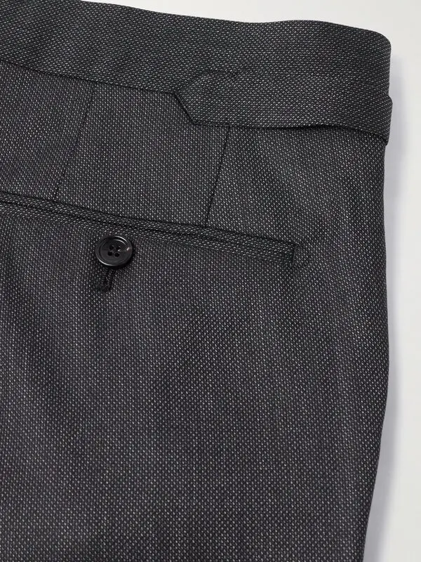 TOM FORD O'connor Birdseye Textured-wool Suit Trousers