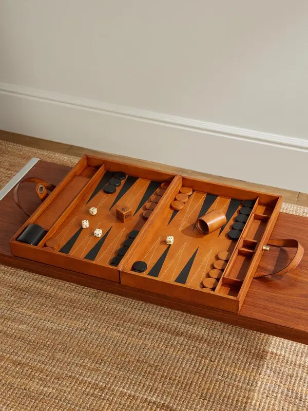 THE CONRAN SHOP Wood And Leather Backgammon Set