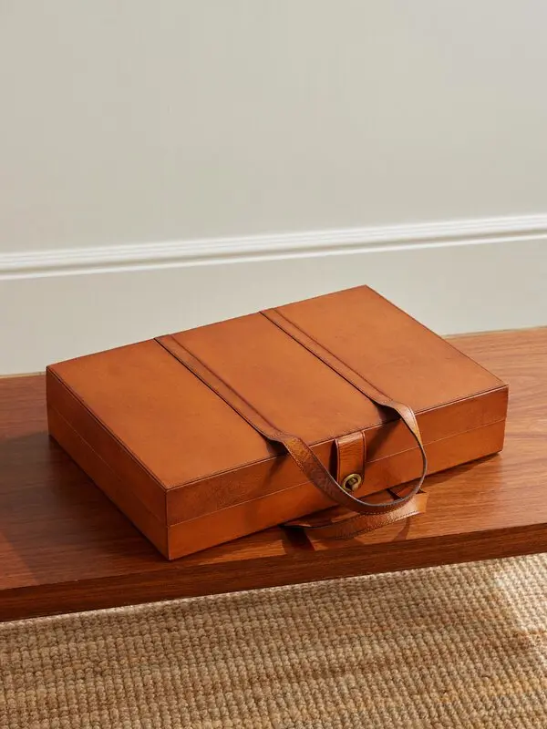 THE CONRAN SHOP Wood And Leather Backgammon Set