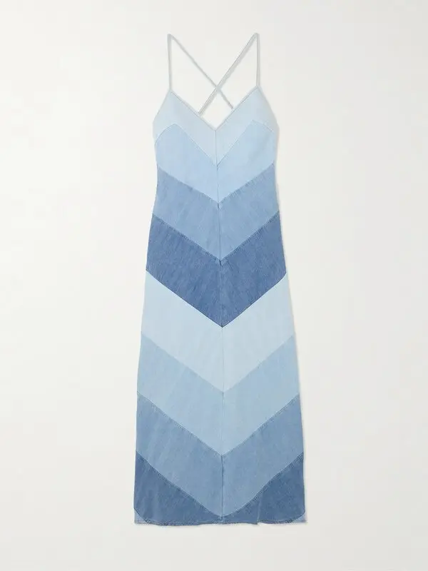Zimmermann Tallow Paneled Denim Maxi Dress