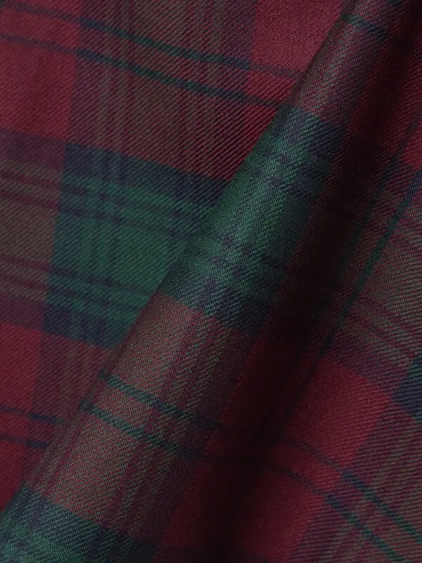 BLAZÉ MILANO Coci Checked Wool Mini Skirt With Velvet Trim
