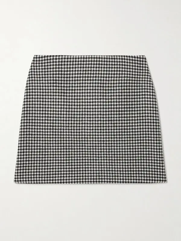 BLAZÉ MILANO Coci Houndstooth Wool Mini Skirt