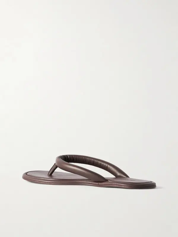 ST. AGNI Sumi Padded Leather Flip Flops - Brown