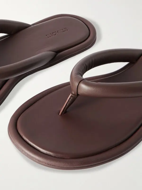 ST. AGNI Sumi Padded Leather Flip Flops - Brown