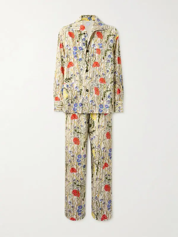 Bottega Veneta Floral-print Satin-twill Shirt And Pants Set - Multi