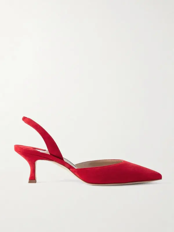 Manolo Blahnik Carolyne 50 Slingback Pumps - Red