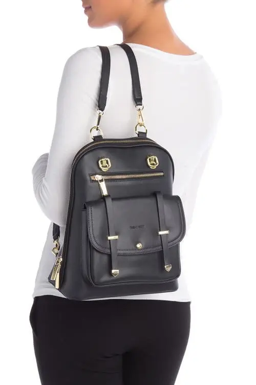 BELLE & BLOOM 5th Ave Leather Backpack - Black