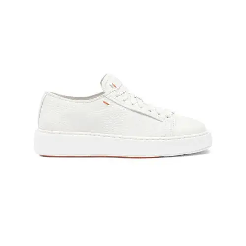 Santoni Tumbled Leather Low-top Sneakers