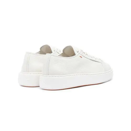 Santoni Tumbled Leather Low-top Sneakers