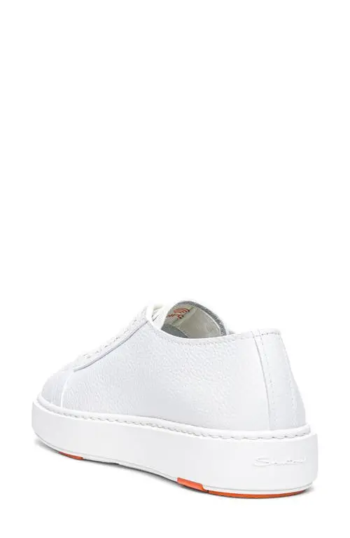 Santoni Anginal Tumbled Leather Sneakers - White