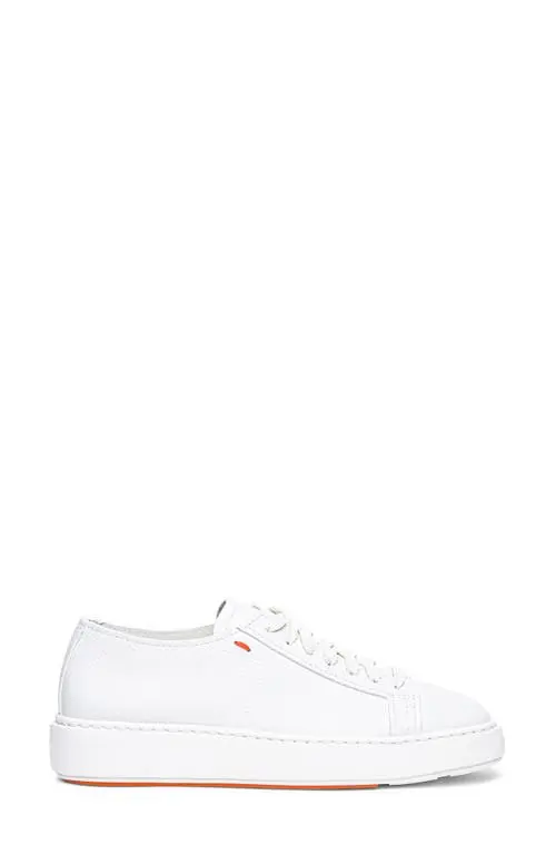 Santoni Anginal Tumbled Leather Sneakers - White