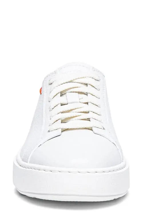 Santoni Anginal Tumbled Leather Sneakers - White