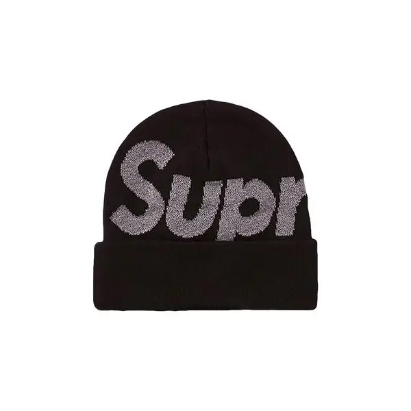 Supreme 3m Reflective Big Logo Beanie - Black