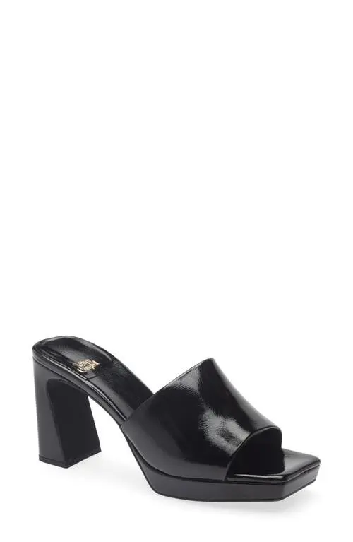 Jeffrey Campbell Dress Code Sandal - Black Crinkle Patent