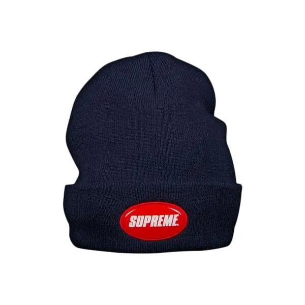 Supreme Rubber Patch Beanie - Blue