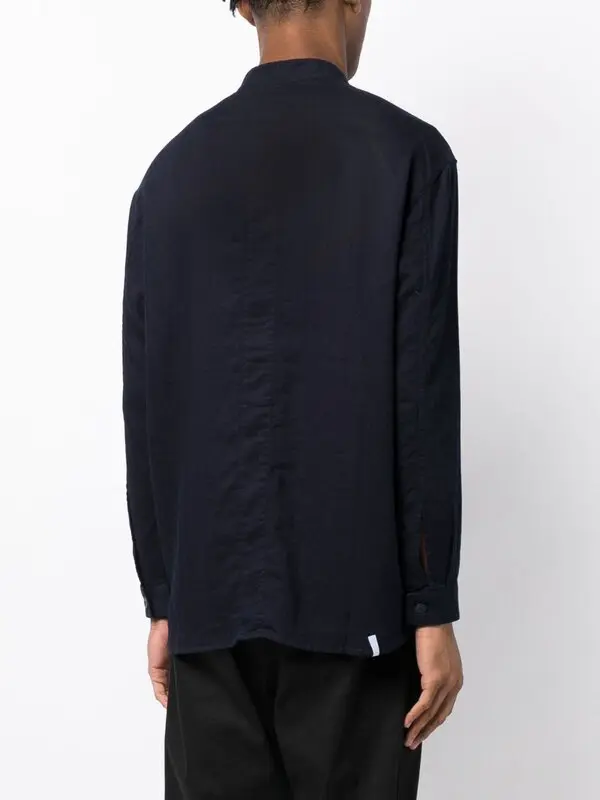 Lot78 Band Collar Denim Shirt