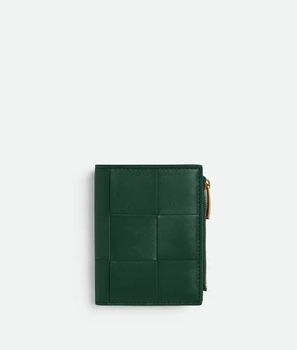 BOTTEGA  VENETA Cassette Small Bi-fold Wallet - Emerald Green