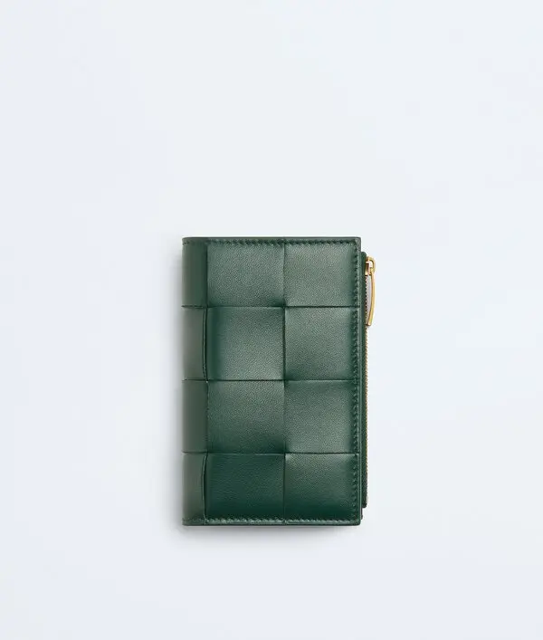 Bottega Veneta Cassette Medium Bi-fold Wallet - Emerald Green