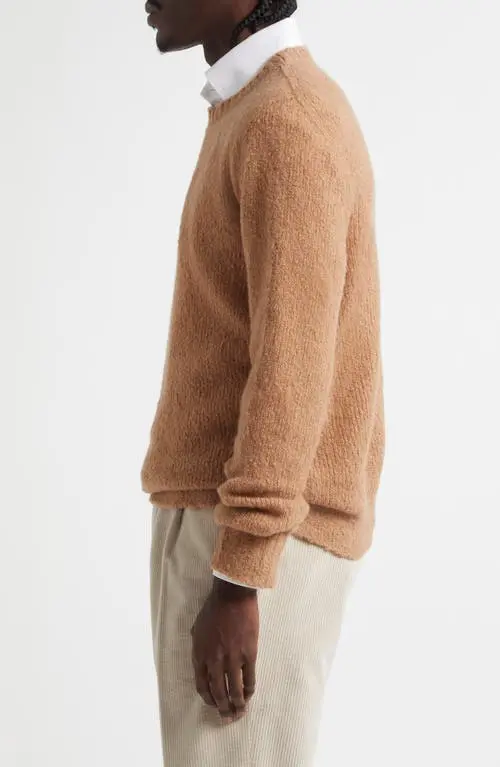 Thom Sweeney Felted Wool & Cashmere Blend Sweater - Camel