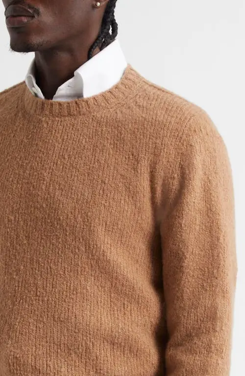 Thom Sweeney Felted Wool & Cashmere Blend Sweater - Camel