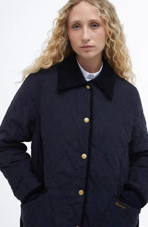 Barbour Cornelia Quilted Jacket - Dark Navy/ Sky Dress Tartan