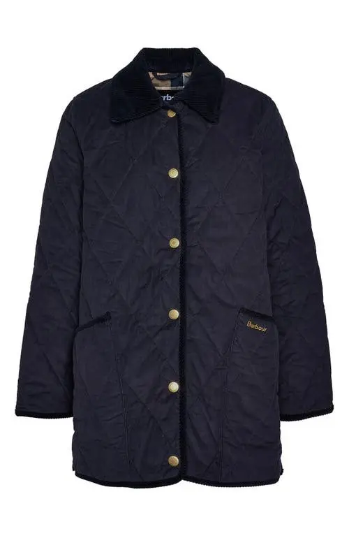 Barbour Cornelia Quilted Jacket - Dark Navy/ Sky Dress Tartan