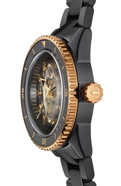 RADO Captain Cook High Tech Ceramic Skeleton Bracelet Watch