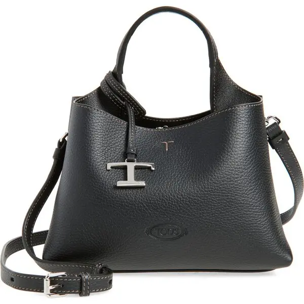 TOD'S Micro Leather Top Handle Bag - Nero