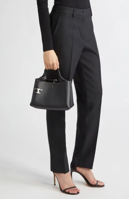 TOD'S Micro Leather Top Handle Bag - Nero